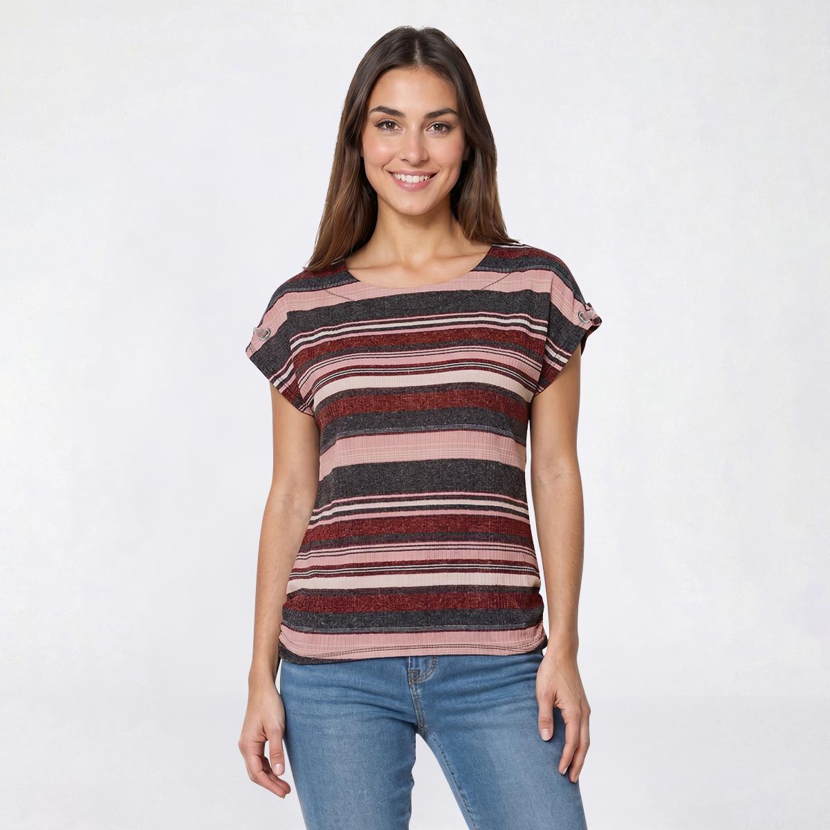 Click here for Womens Cure Extended Dolman Sleeve Texture Stripe... prices